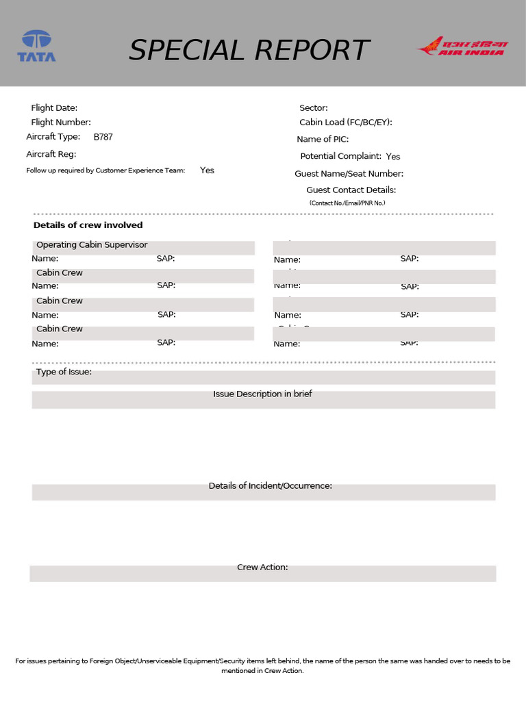 Flight Incident Report Summary | PDF