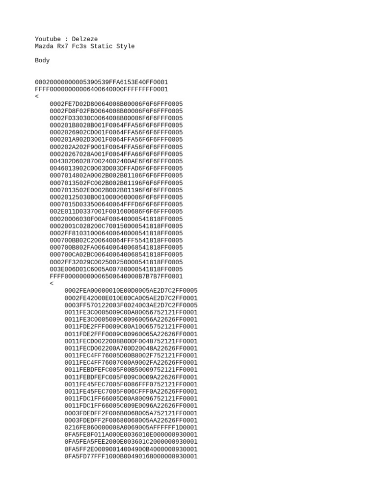 Livery Code Mazda Rx7 Fc3s Static Style | PDF