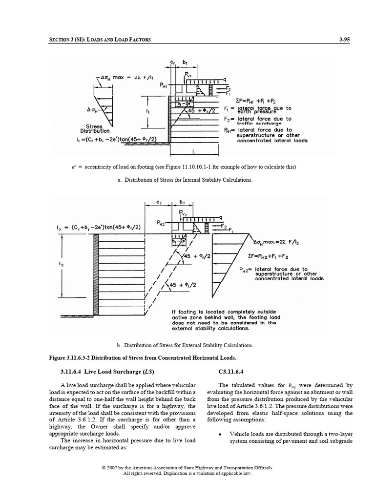 Live Load Surcharge on Walls and Abutments | PDF | Stress (Mechanics ...