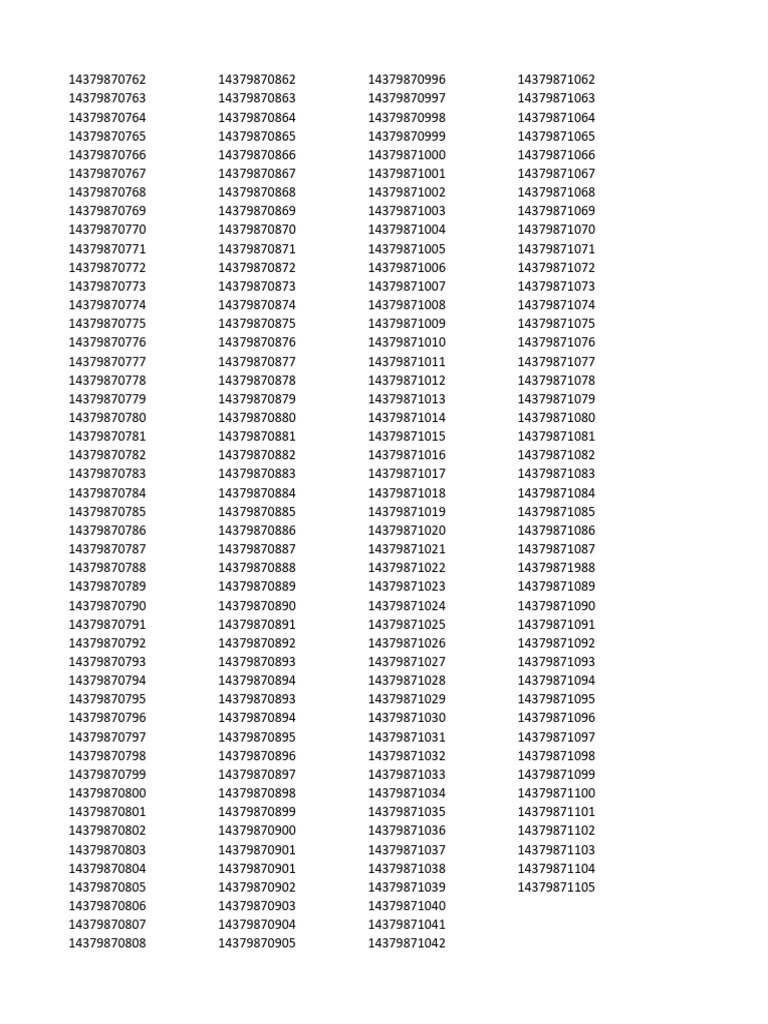 List of Numeric Codes | PDF