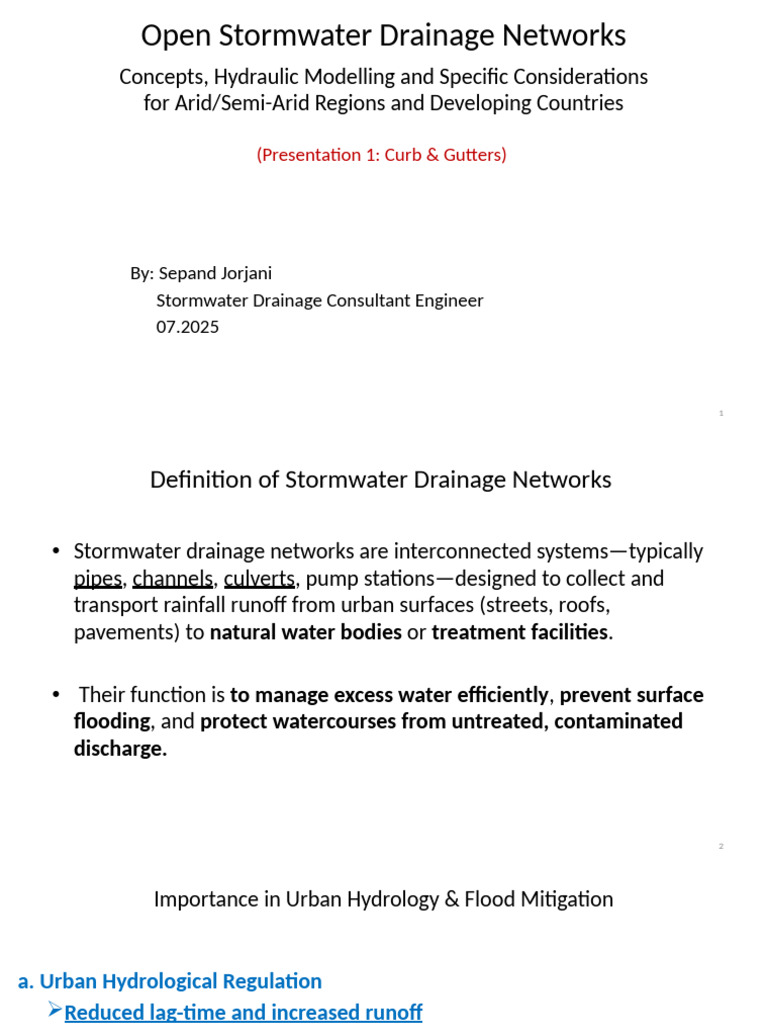 Open Drainage SSA Presentation Fin Curb&Gutter | PDF | Storm Drain ...