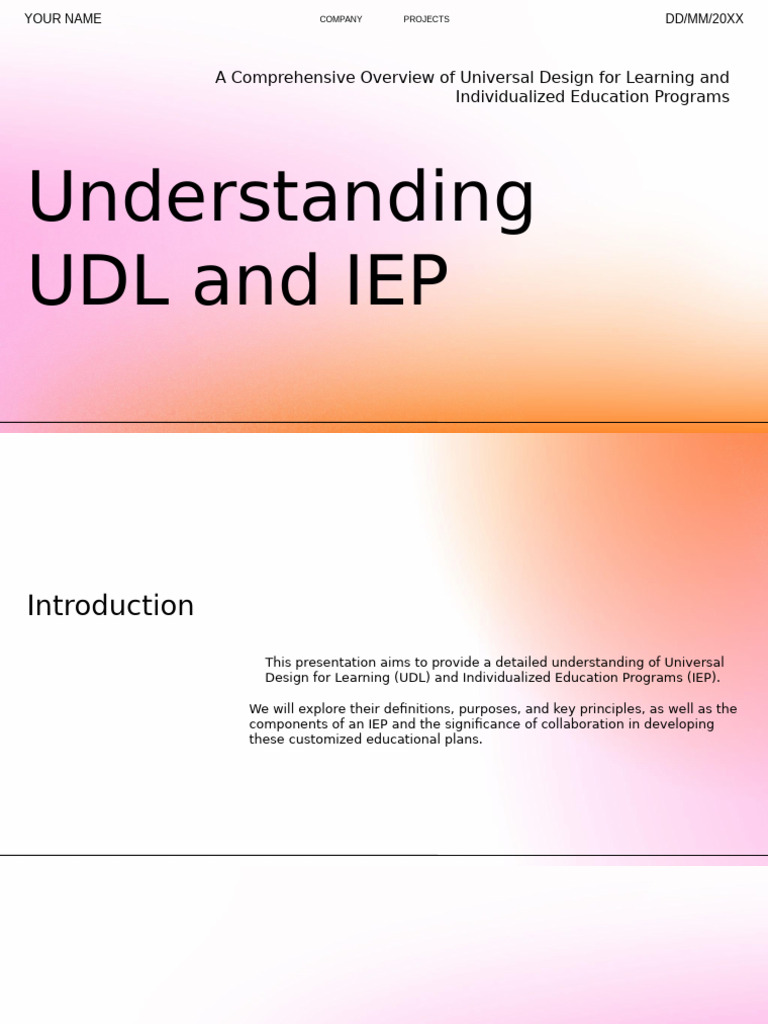 Understanding UDL and IEP | PDF | Individualized Education Program | Learning