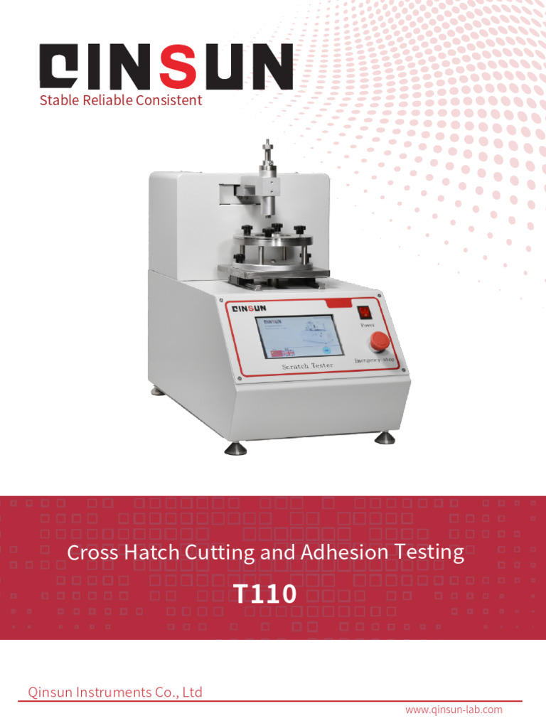 T110 Crosshatch Scratch Tester-Qinsun | PDF | Friction | Adhesion