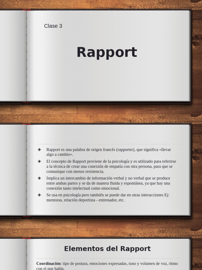 Clase 3 y 4 Rapport y Entrevista Clinica | PDF | Sicología | Comunicación no verbal
