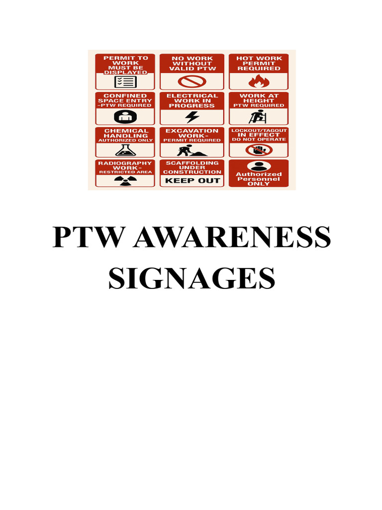 PTW Awareness Signages | PDF