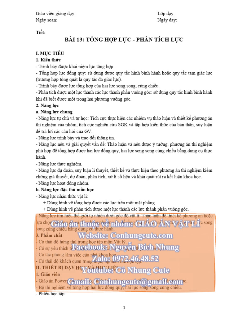 Bai 13 Tong Hop Phan Tich Luc | PDF