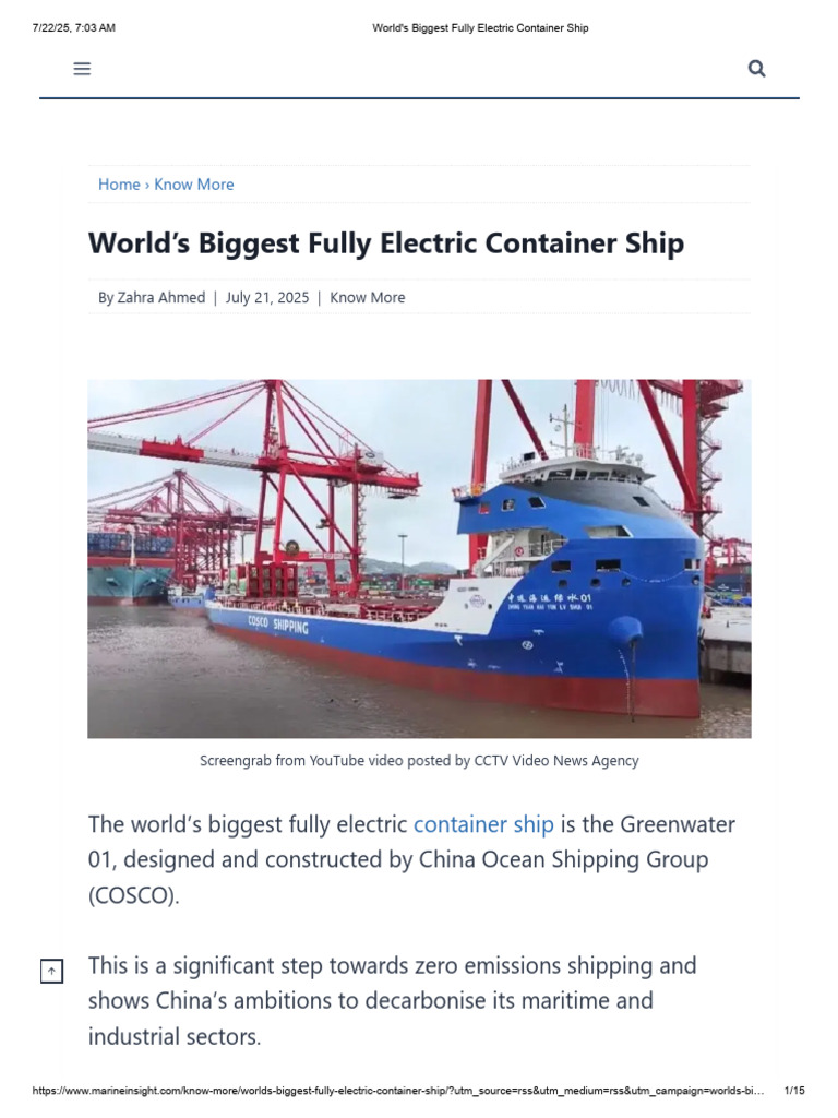 Dangers Of Fully Electric Ships