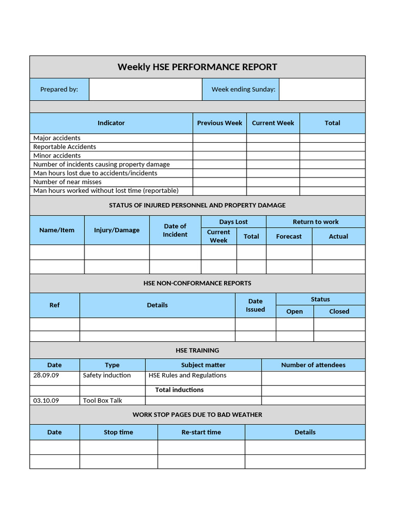 Weekly Safety Report | PDF