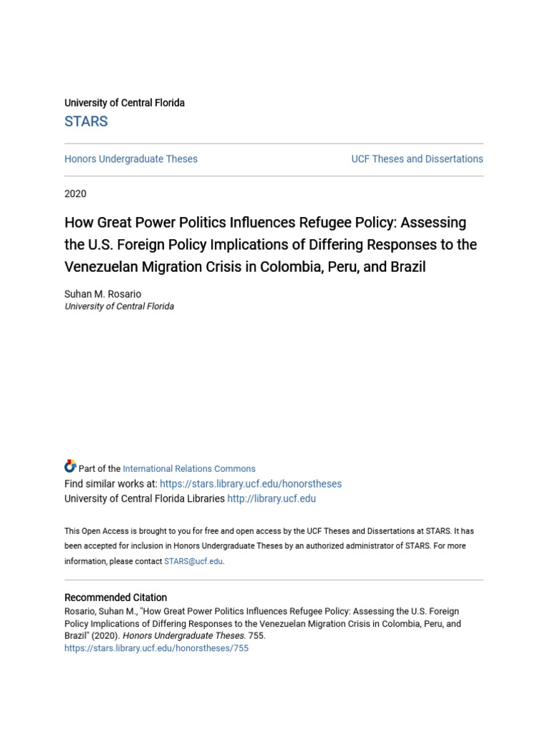 How Great Power Politics Influences Refugee Policy - Assessing The-2 ...
