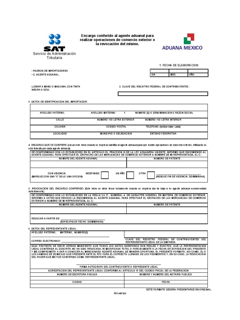 Formato encargo conferido | Gobierno | Política