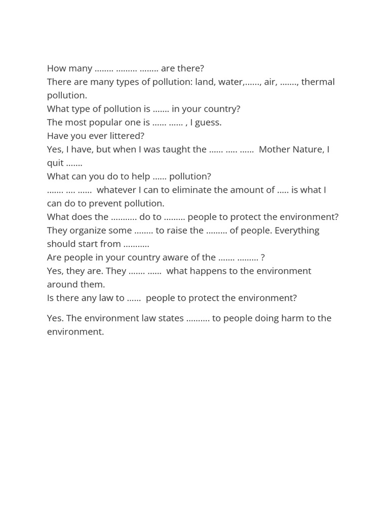 Types and Awareness of Pollution | PDF