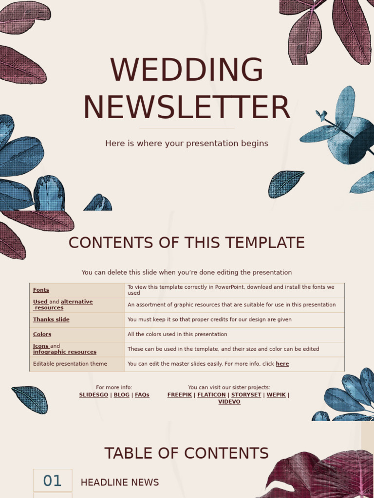 Wedding Newsletter by Slidesgo | PDF