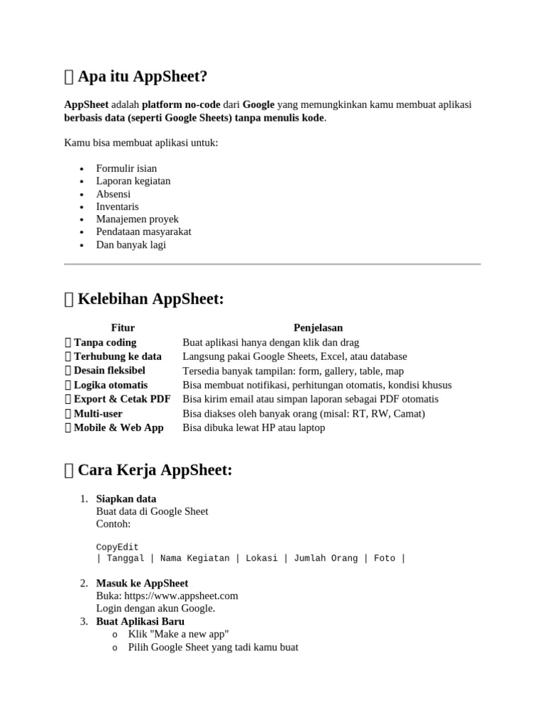 Apa Itu AppSheet | PDF