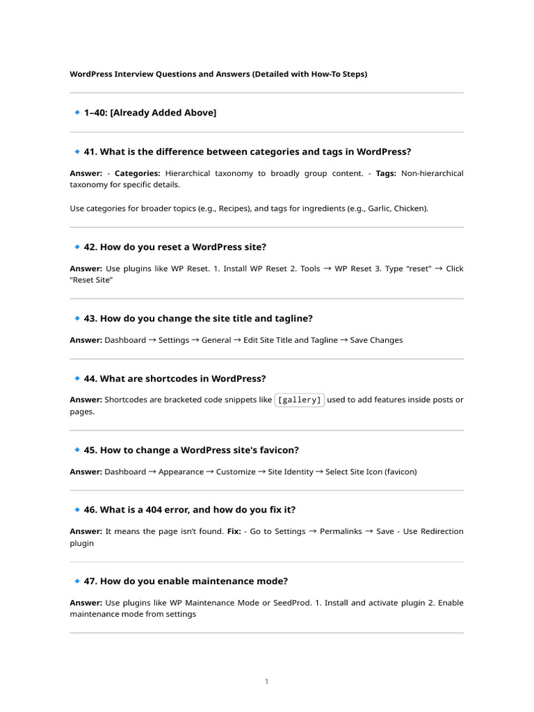 Wordpress Interview Questions | PDF | Word Press | Hypertext