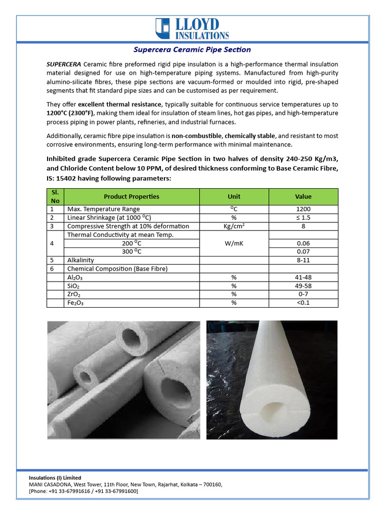 Supercera Ceramic Pipe Section | PDF | Pipe (Fluid Conveyance) | Ceramics