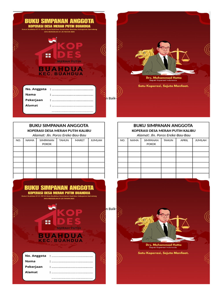 Buku Simpanan Anggota Koperasi | PDF