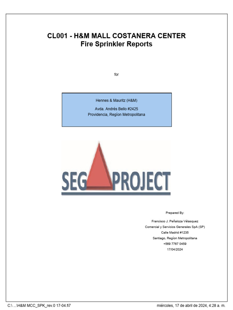 Cálculo Hidráulico Sistema de SPK - Rev.0 17-04 | PDF | Fire Sprinkler ...