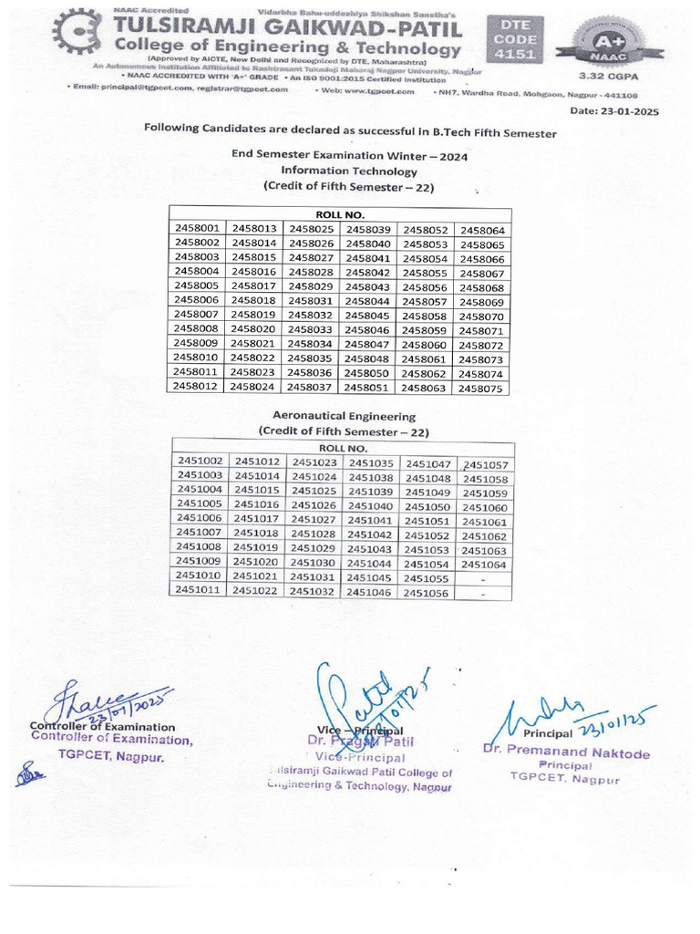 BTech 5 Sem Winter 2024 | PDF