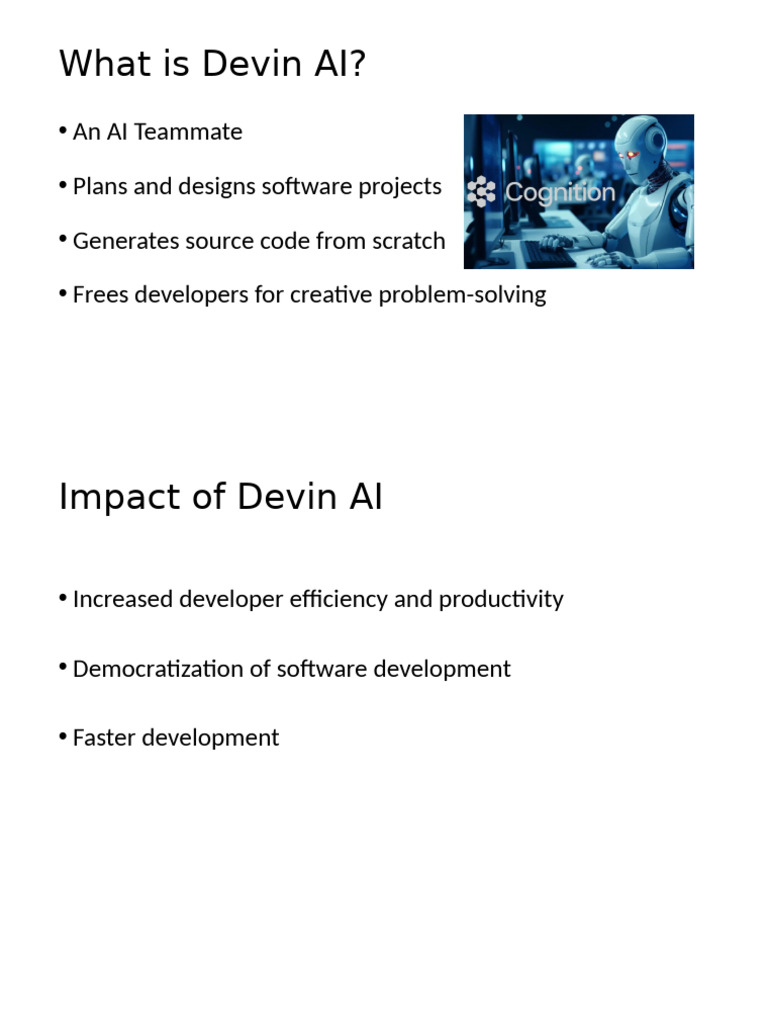 Devin AI: Boosting Developer Productivity | PDF
