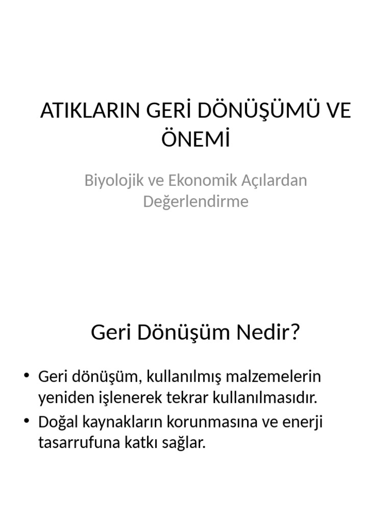 Geri Donusum Sunum | PDF