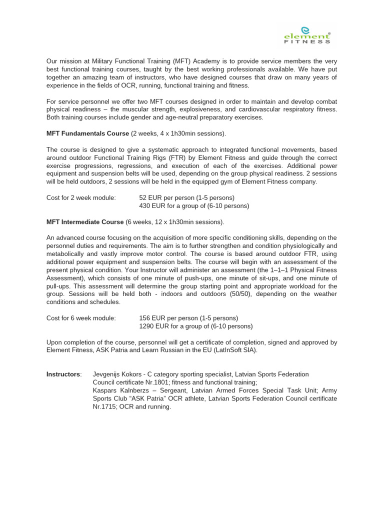 MFT Academy | PDF | Physical Fitness | Physical Exercise