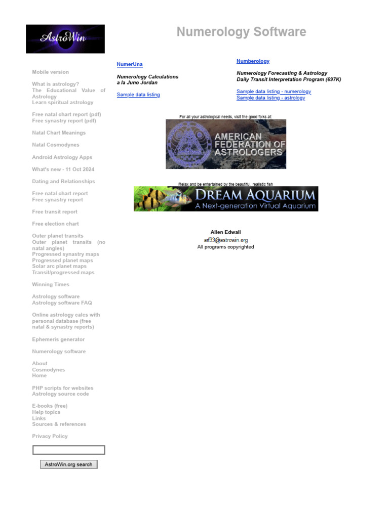 Free Astrology and Numerology Software | PDF
