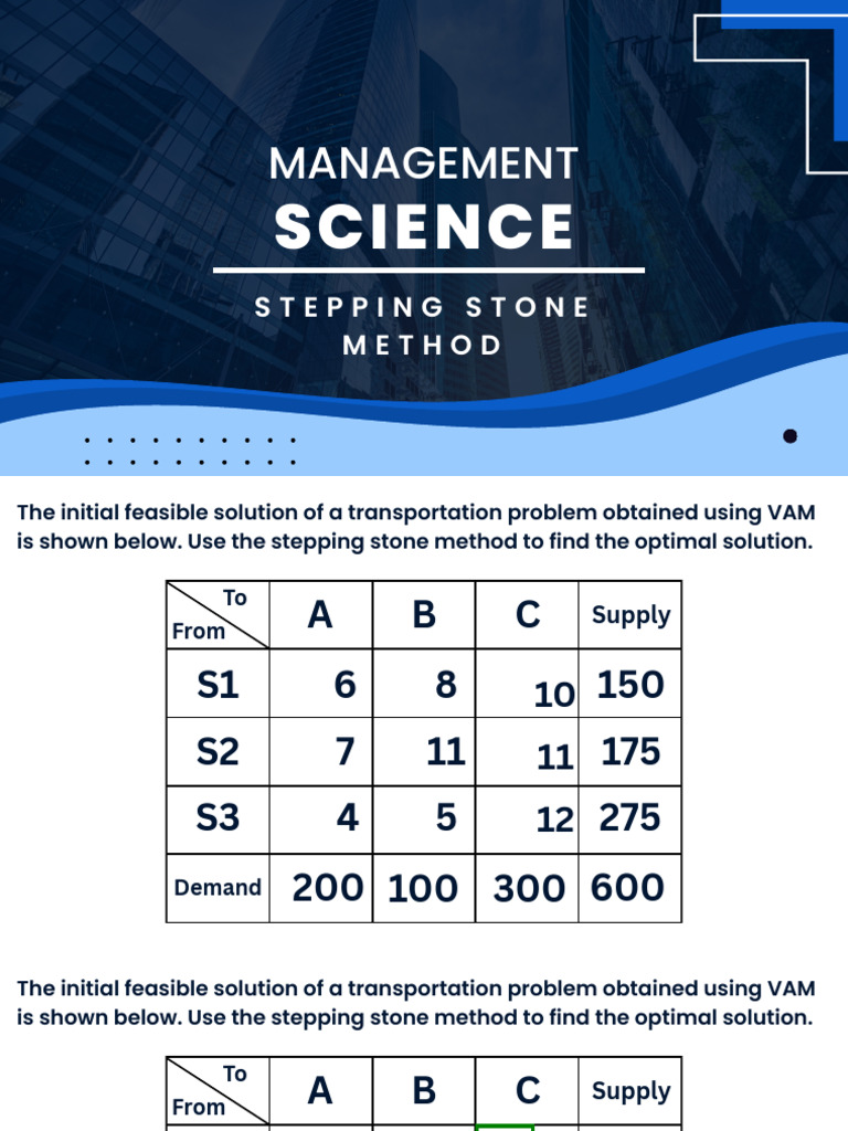 Stepping Stone Method | PDF | Applied Mathematics