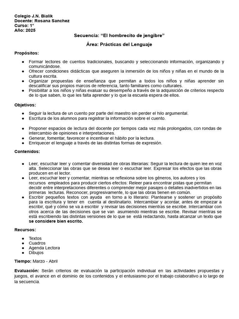 Actividades de Lectura: Hombrecito de Jengibre | PDF | Enseñando ...