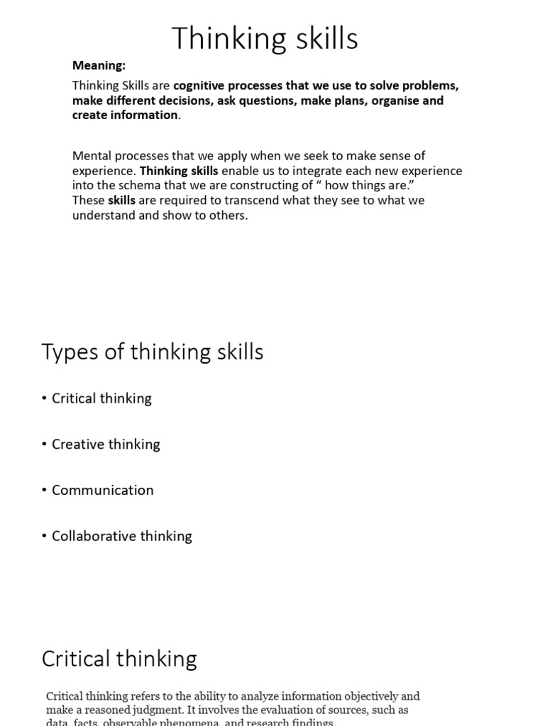 Thinking Skills and Types | PDF | Critical Thinking | Thought