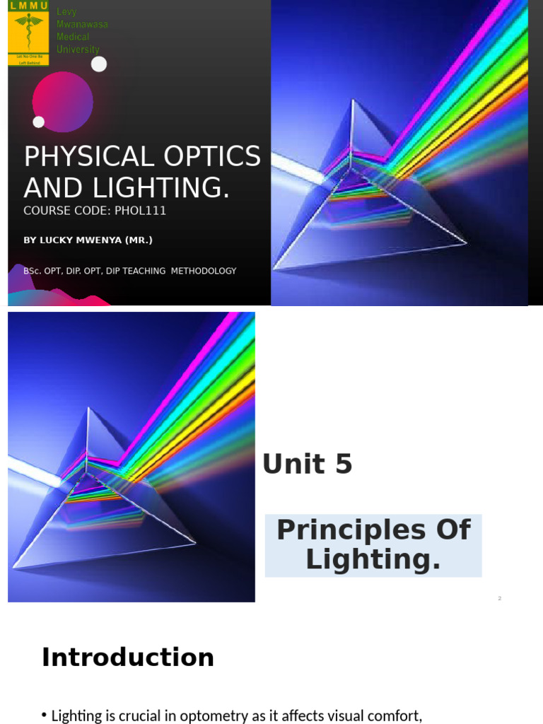 Principles of Lighting in Optometry | PDF | Lighting | Electromagnetic ...