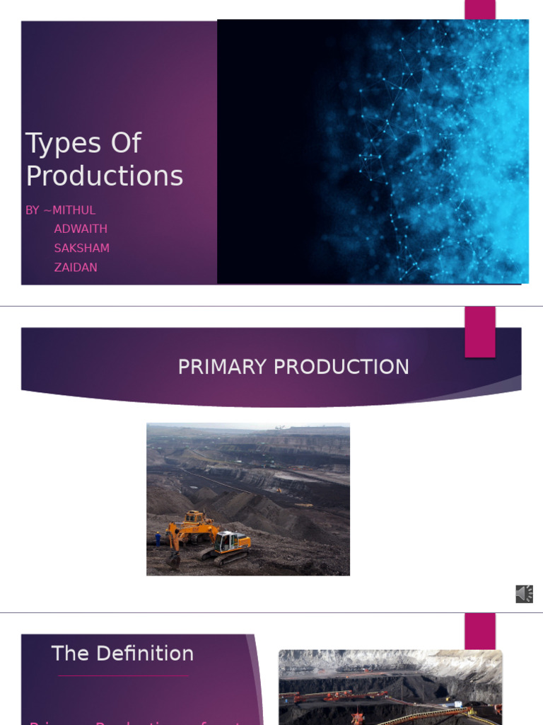 Types of Productions: by Mithul Adwaith Saksham Zaidan | PDF