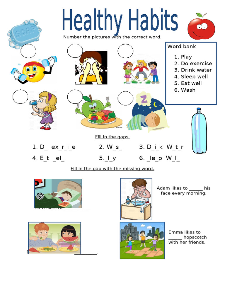 Grade 1 Healthy Habits Worksheet | PDF