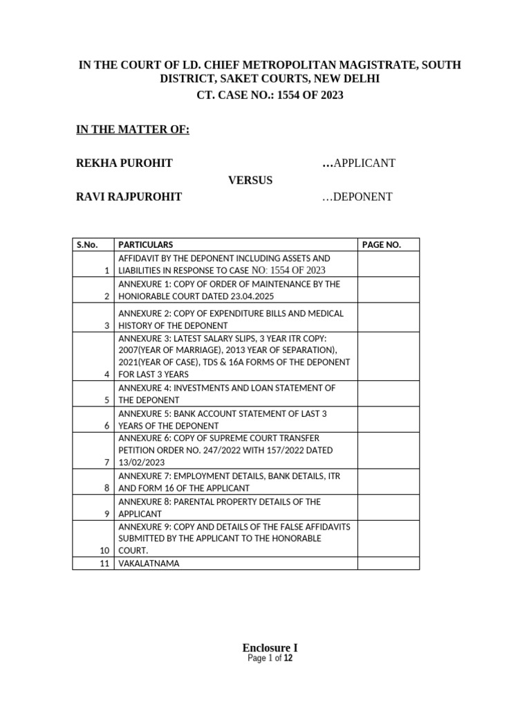 Ravi vs Rekha Affidavit V1.1 | PDF