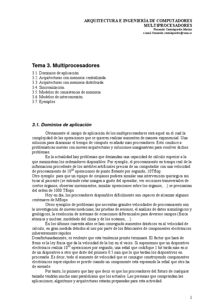 Multiprocesadores Apuntes | PDF | Memoria del ordenador | Unidad ...