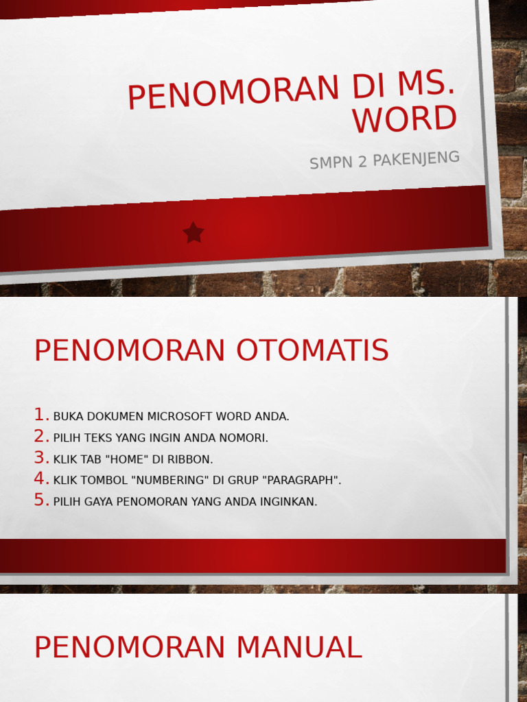 Penomoran Di Ms Word | PDF