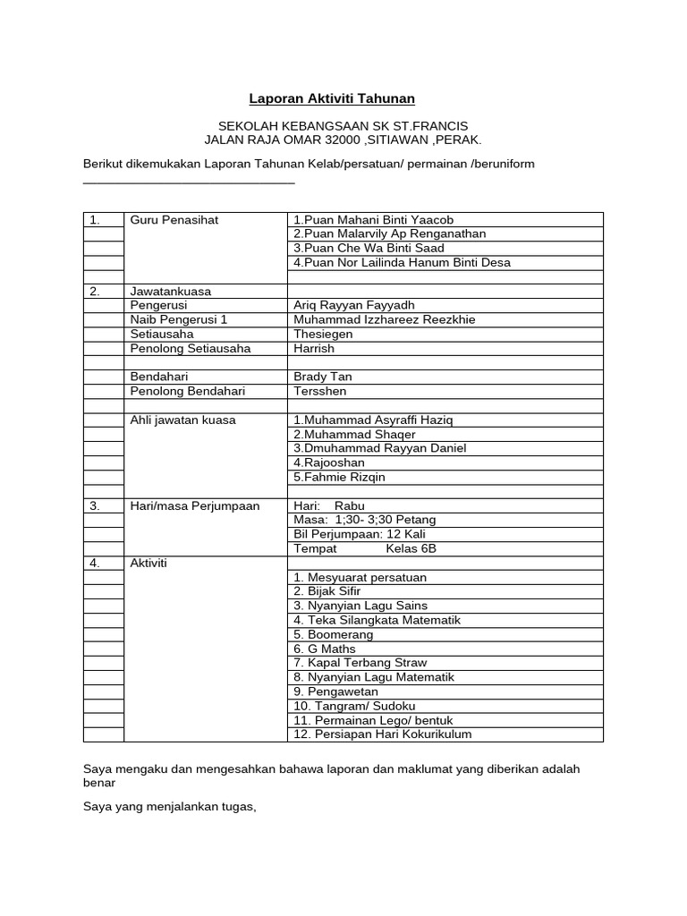 Aktiviti Tahunan Sains Mate | PDF