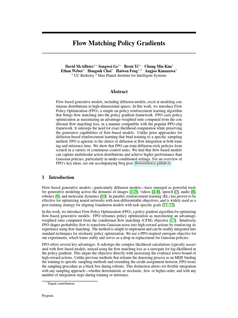 Flow Policy Optimization in RL | PDF | Statistical Theory | Applied ...