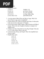 Grade 8 Ratio Worksheet With Answers | PDF | Ratio