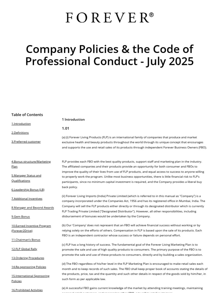 FLP Company Policies & Marketing Plan 2025 | PDF | Multi Level ...