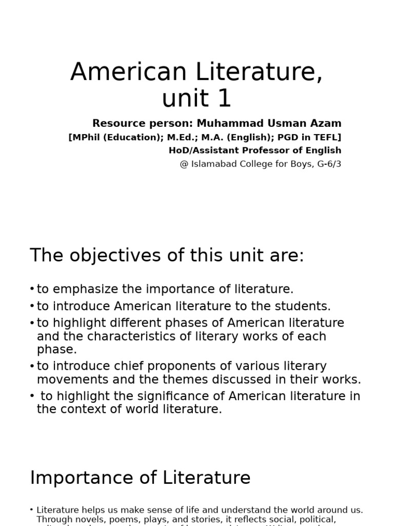 Introduction to American Literature | PDF | American Literature | Poetry