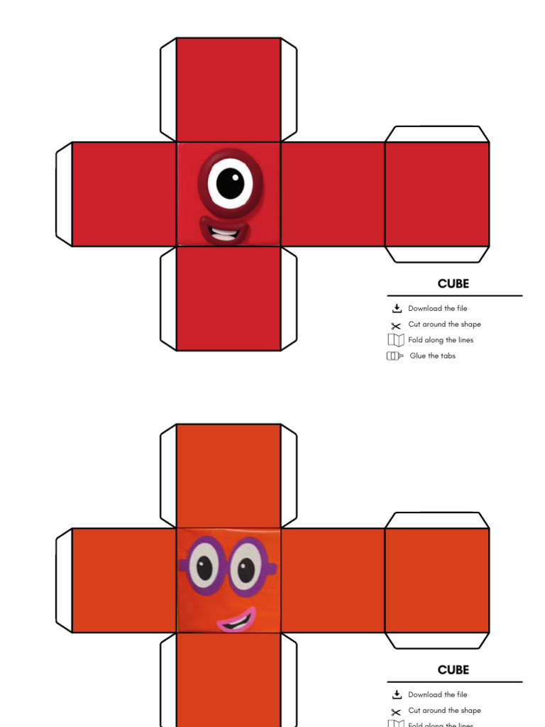 Numberblocks Cube Template | PDF