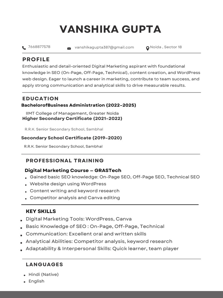 Vanshika Resume - 20250623 - 140334 - 0000 | PDF