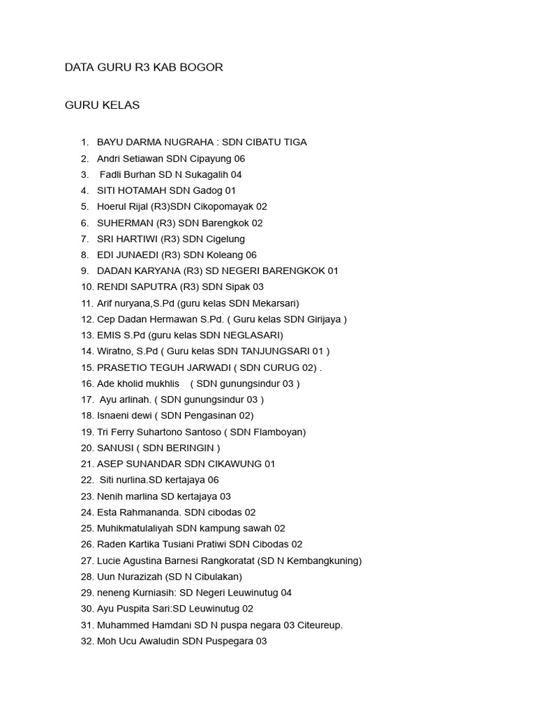 Data Guru SDN Pamijahan 01 | PDF
