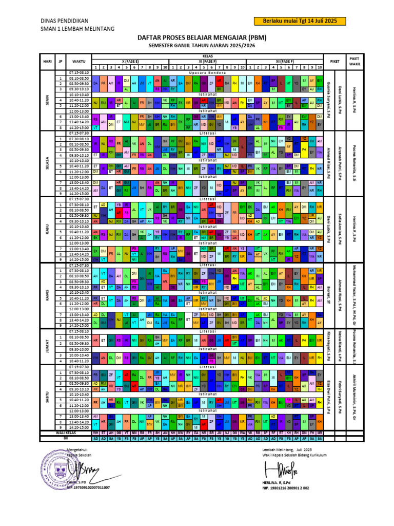 Roster Semester Ganjil Ta.2025-2026 | PDF