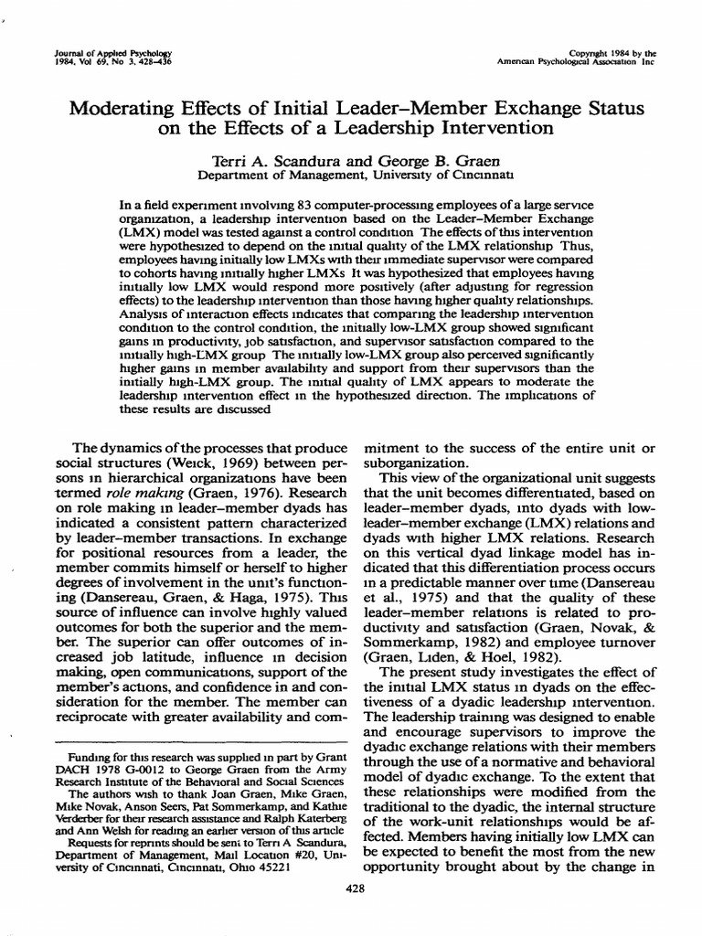 LMX Status Moderates Leadership Impact | PDF | Statistical Analysis ...