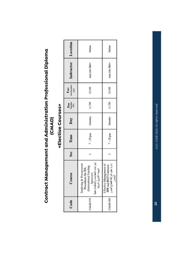 IFA and PPP/BOT Course Fees | PDF