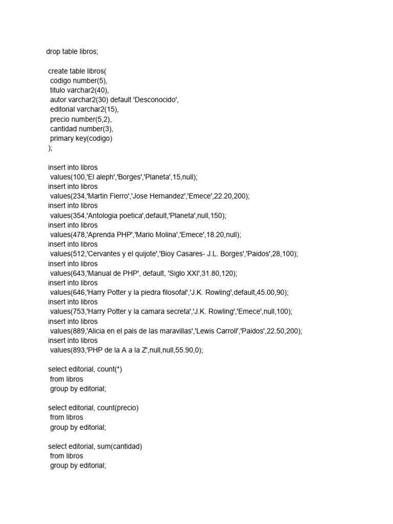 Ejemplos 1 Al 38-1-25 | PDF | Pl / Sql | SQL