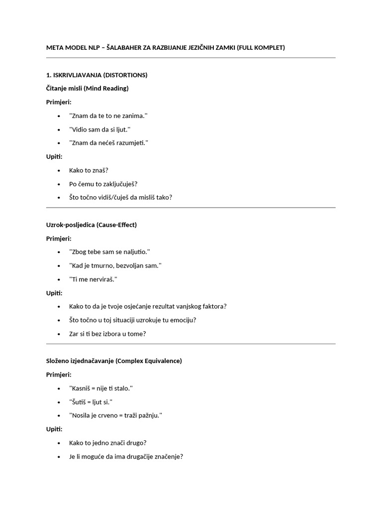 Meta Model NLP | PDF