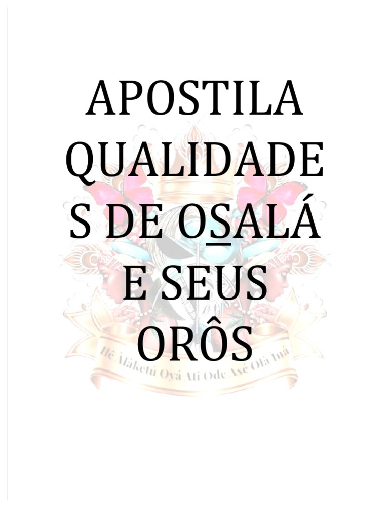 Ritual e Montagem para Osalá | PDF