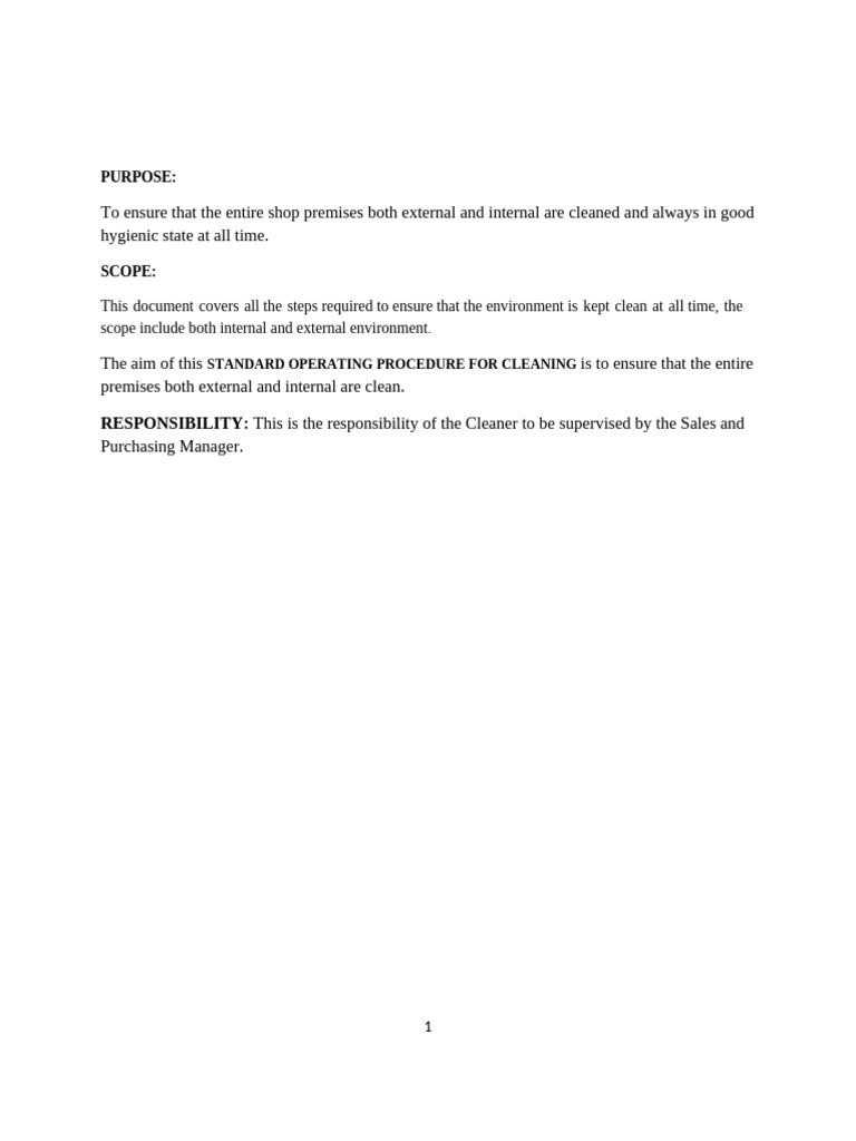 SOP Cleaning | PDF | Pest Control